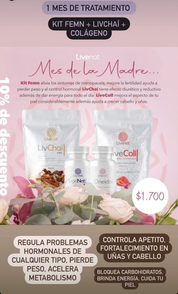 Kit femn + livchai + Colageno - Livenat